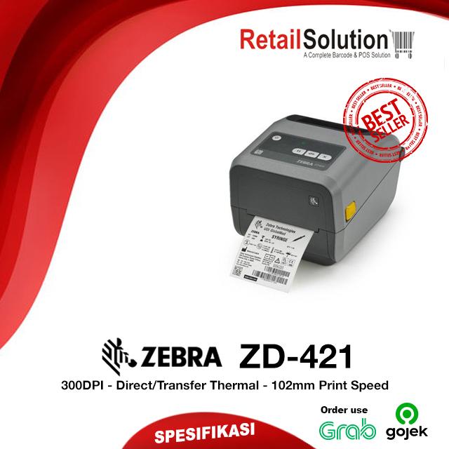 Jual Printer Barcode Label Zebra ZD421 / ZD421CN / ZD 421 300DPI 300 ...