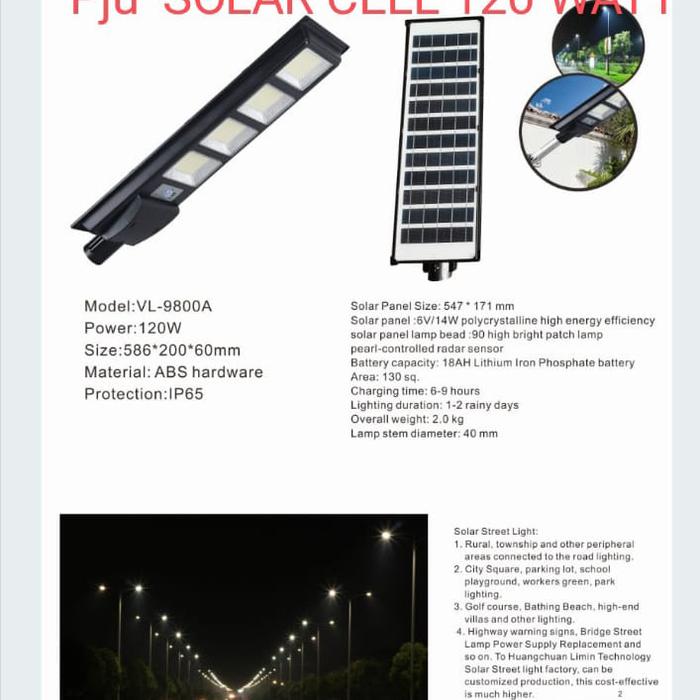 Jual Lampu Jalan Solar Cell Merk VACOLUX 120Watt /PJU Tenaga Surya ...