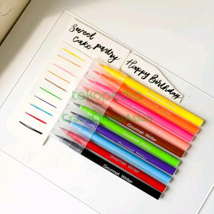 Jual EDIBLE PEN / EDIBLE MARKER / SPIDOL EDIBLE / 1 SET WARNA / 10 Pcs ...
