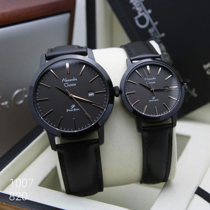 Jual Jam Couple Alexandre Christie AC 1007 Kulit Primo Original Fullset ...
