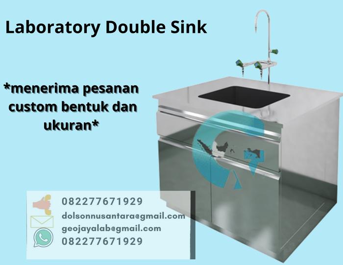 Jual Furniture Laboratorium Stainless Sink Wastafel 3 Way Lab Faucet ...