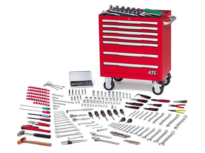 Jual KTC Toolkit Drawer Trolley Tools SK8301AR Mechanical Tool Set ...