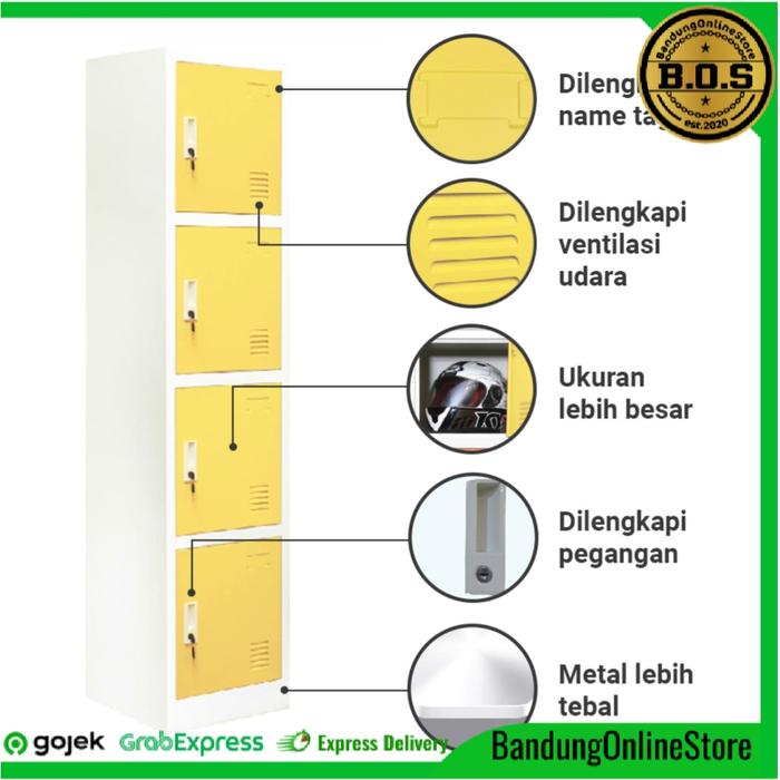 Jual Lemari Loker Besi 4 Pintu Informa Locker Cabinet Karyawan Putih ...