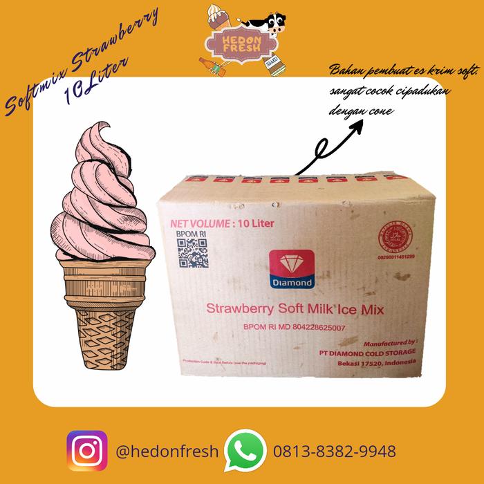 Promo Soft Mix Softmix Ice Cream Diamond Strawberry 10 Liter - Jakarta ...
