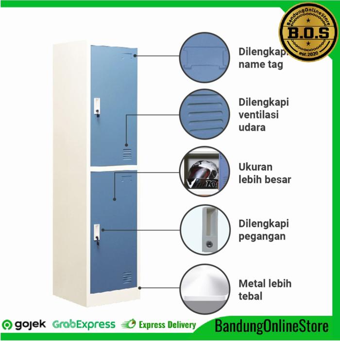 Jual Lemari Loker Besi 2 Pintu Krisbow Locker Cabinet Karyawan Putih ...