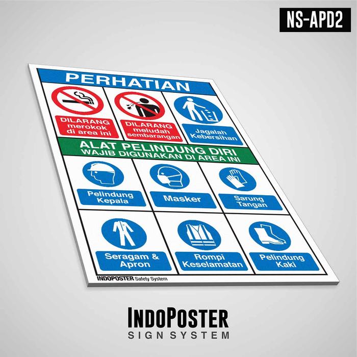 Jual Safety sign K3 PVC area wajib APD PPE - XS - Kab. Bandung ...