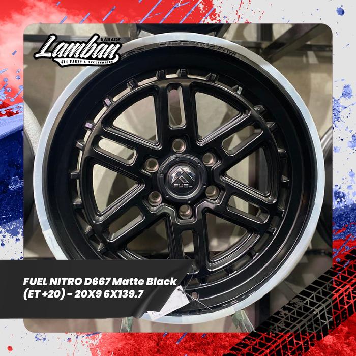 Jual VELG FUEL NITRO D667/ Matte Black (ET +20) - 20X9 6X139.7 - Kab ...