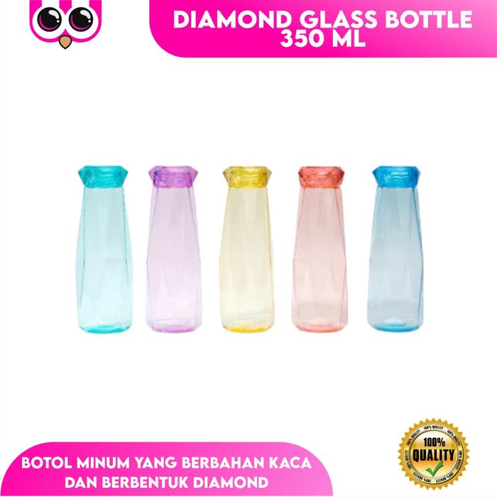 Jual DIAMOND GLASS BOTTLE 350 ML / BOTOL MINUM KACA KRISTAL - Kota ...