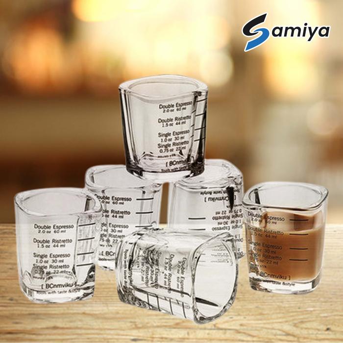 Promo double shot square espresso 60ml / seloki gelas takar ukur kopi ...