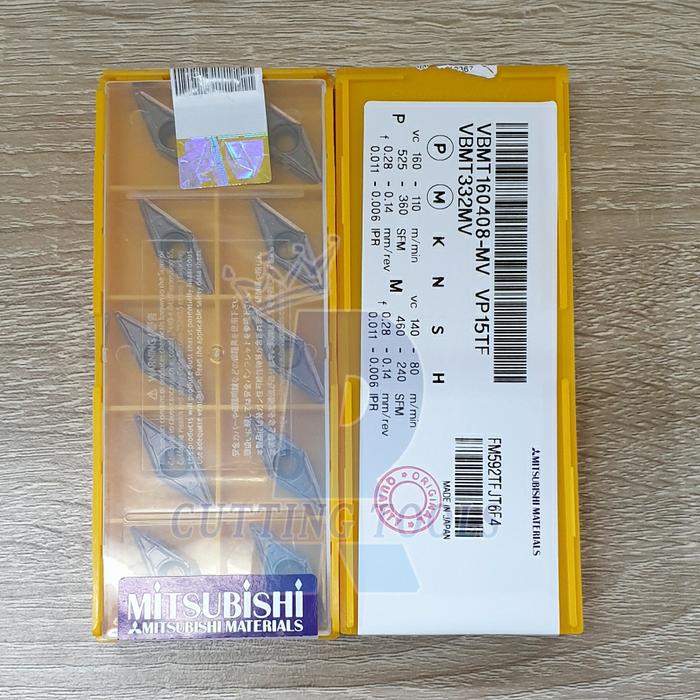 Jual INSERT VBMT 160408-MA VP15TF Mitsubishi Original Insert Bubut ...