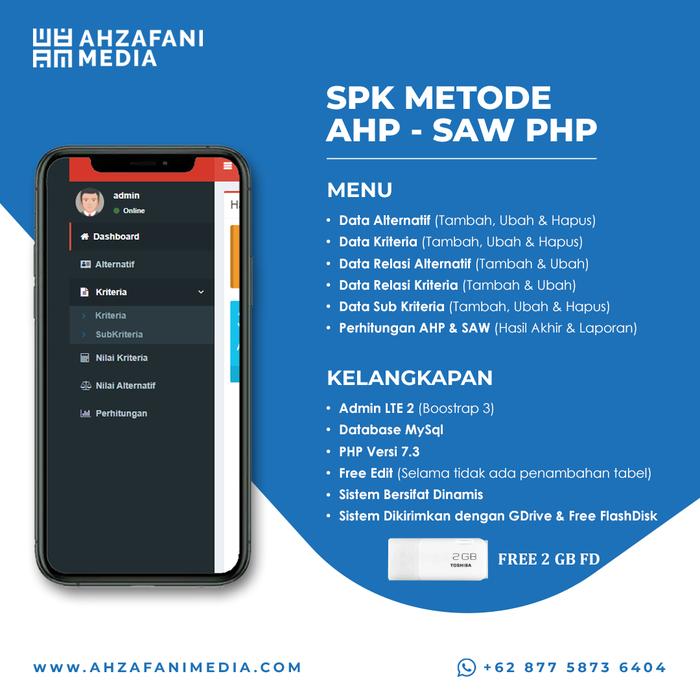 Jual Source Code SPK Metode AHP dan SAW PHP - Kota Denpasar - Ahzafani Media | Tokopedia