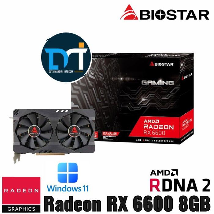 Promo Biostar Radeon RX 6600 8GB GDDR6 128Bit - Dual Fan Cicil 0% 3x ...
