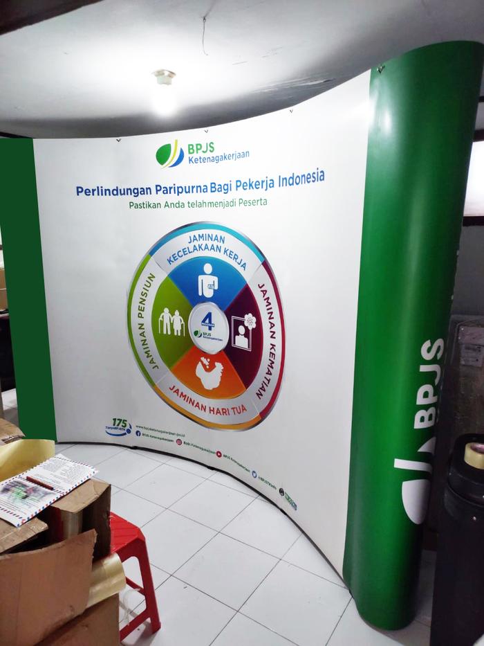 Jual Backdrop Backwall Pameran seminar webinar 3x4 Curve Printing ...