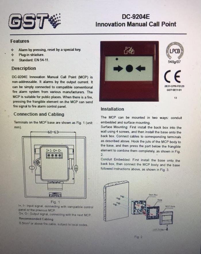 Jual Conventional Manual Call Point DC-9204E - Jakarta Timur ...