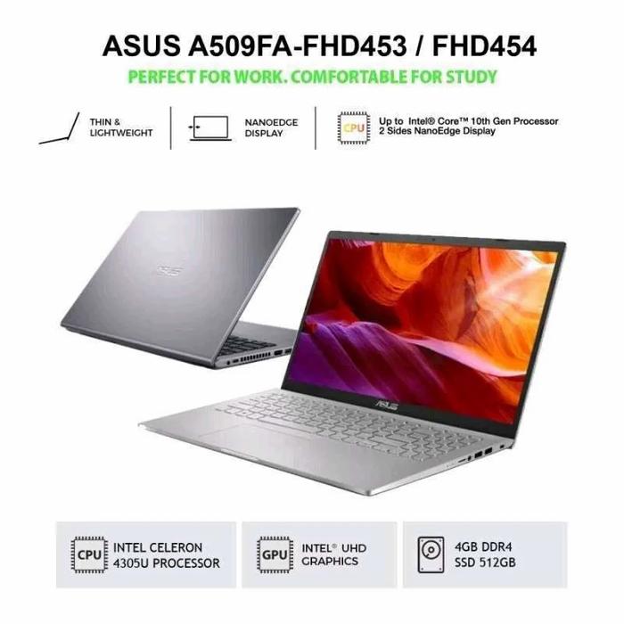 Jual ASUS A509FA FHD453 Intel 4305U 4GB 512GB SSD FHD WIN10+OHS ...