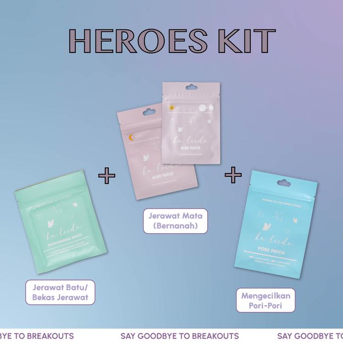 Jual KALEIDO Heroes Kit [Microneedle +pore + acne patch day & night ...
