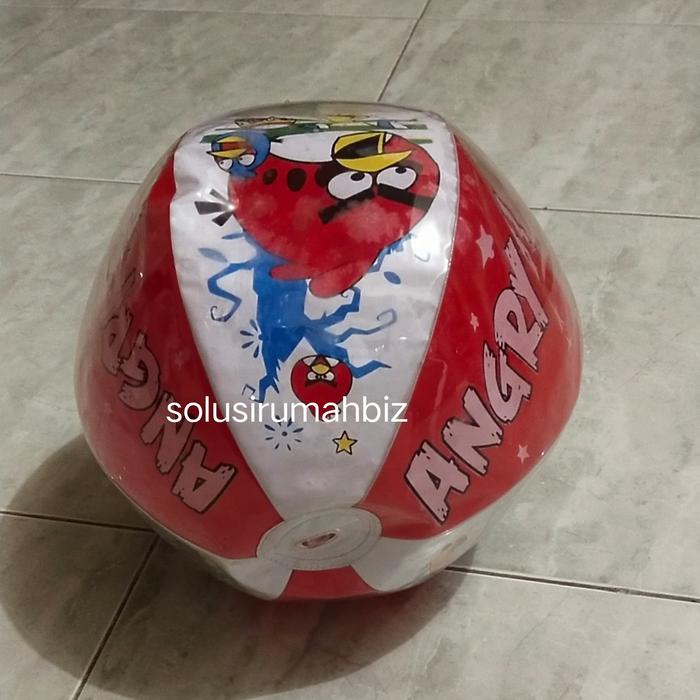 Jual bola angry birds merah putih kartun plastik karet bekas mainan ...