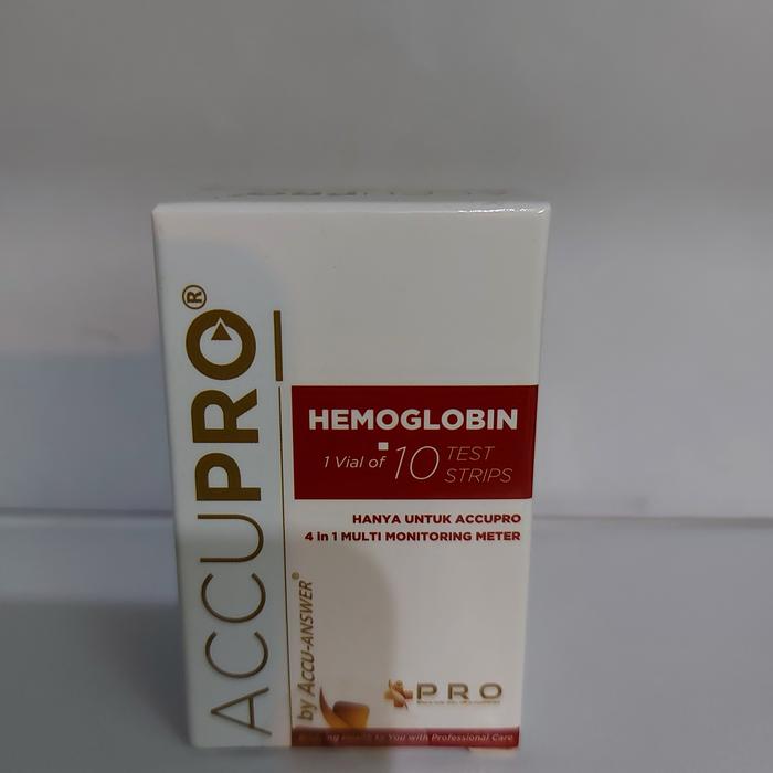 Jual strip ACCUPRO HB HEMOGLOBIN isi 10/ refil accu pro hemoglobin ...