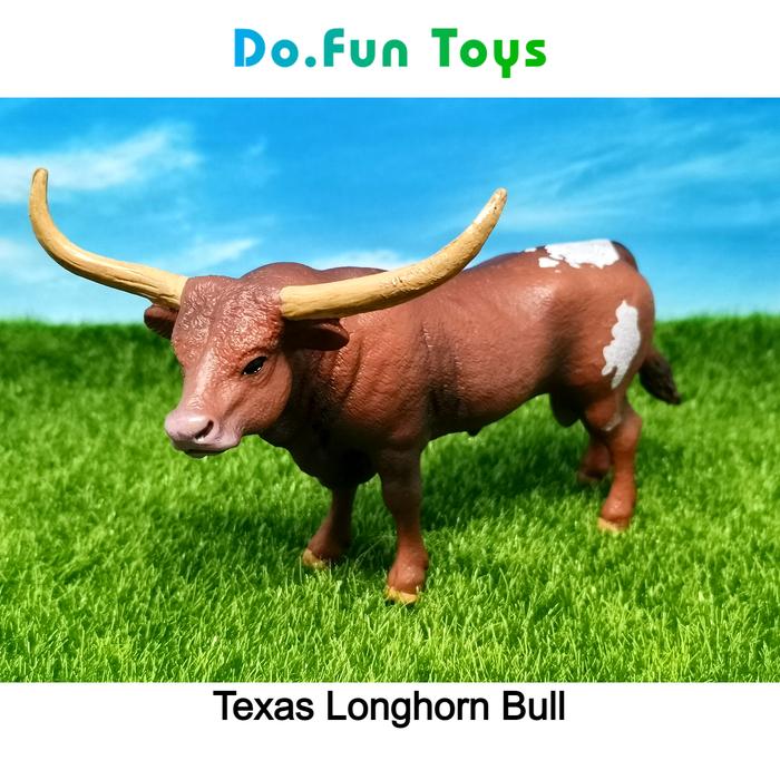 Jual Texas Longhorn Bull Animal Figure/ Miniatur Mainan Sapi Texas ...