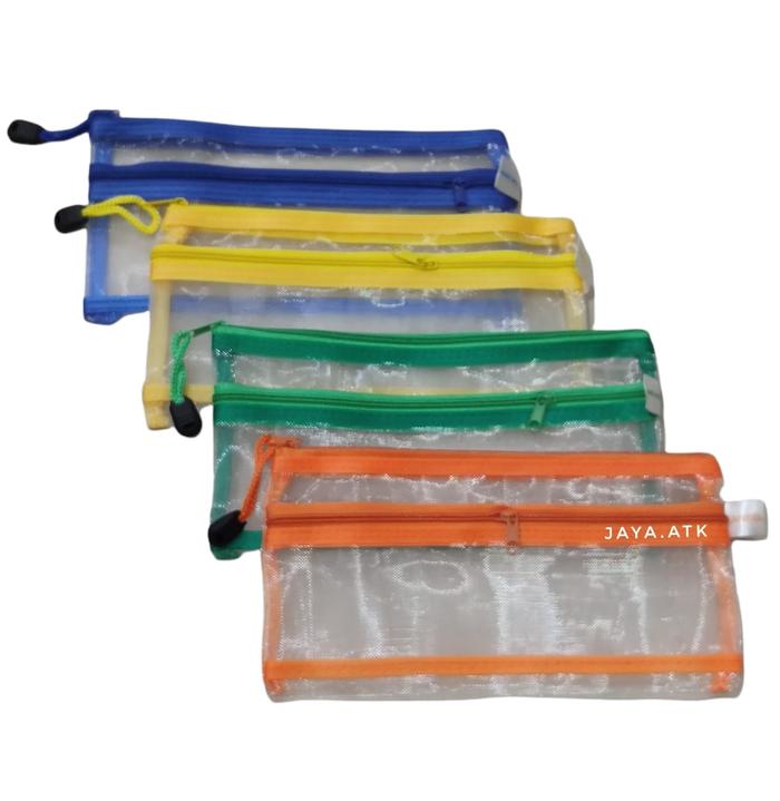 Jual MAP ZIPPER POCKET A6 MINI JARING SLETING WARNA TRANSPARAN POUCH ...