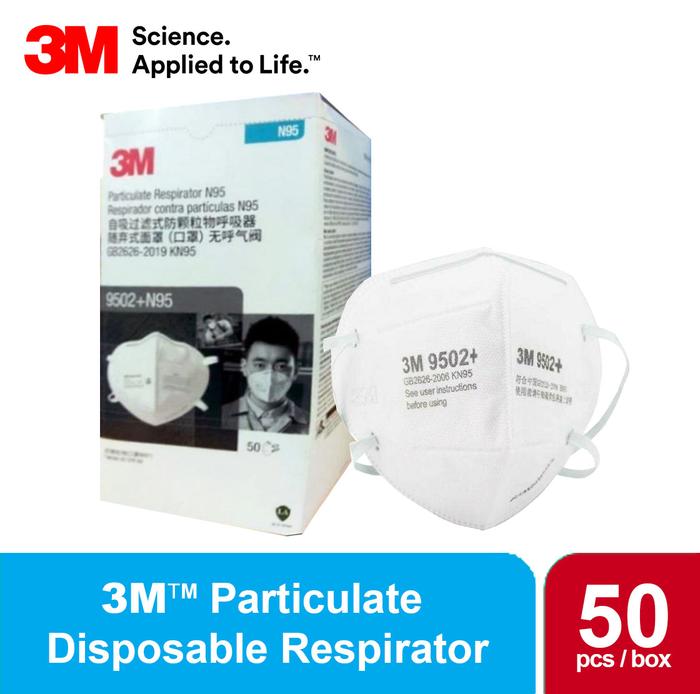 Jual Masker 3M 9502+ N95 Particulate Respirator (Headloop), 50 Pcs/Box ...