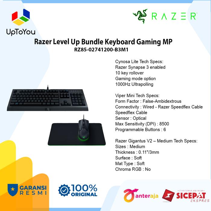 Promo Razer Level Up Bundle Keyboard Gaming MP Cicil 0% 3x - Kab. Bekasi - UPTOYOUCOM | Tokopedia
