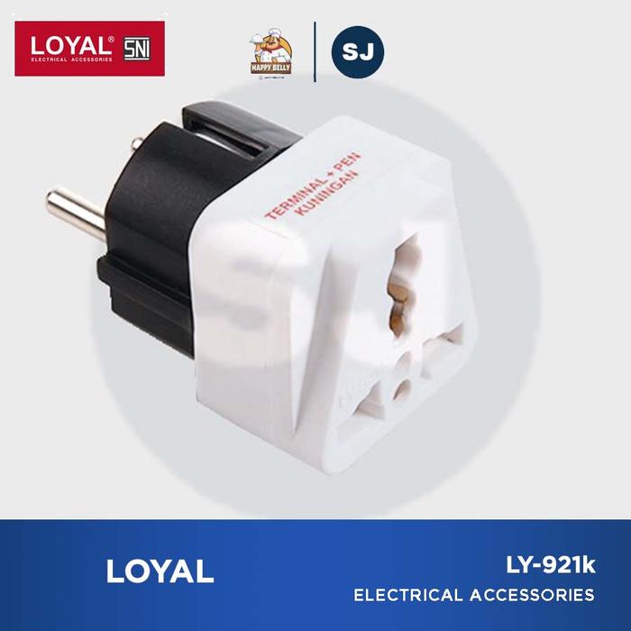 Jual Loyal Over Steker Adaptor Colokan Listrik 3 Kaki Sambungan LY-921K ...