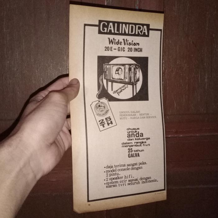 Jual Iklan Cetak Jadul TV Galindra Wide Vision 20 inch - Kota Bandung ...