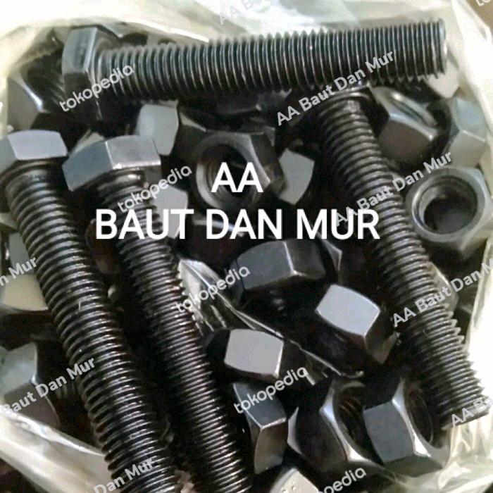 Jual Baut Mur Inchi HTB 3/8 x 2-1/2 hitam Full Drat / Hex bolt & Nuts ...