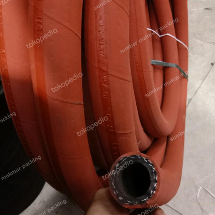 Jual steam hose ALFAGOMMA steam1/2 inch rubber hose tahan panas 18 Bar ...