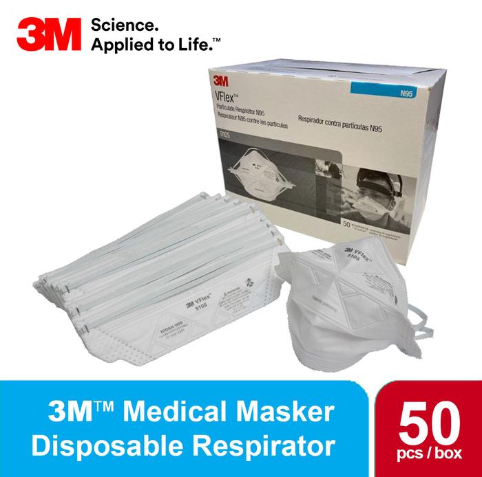 Jual Masker 3M N95 9105 VFlex Particulate Respirator, 50 Pcs/Box - Kab ...