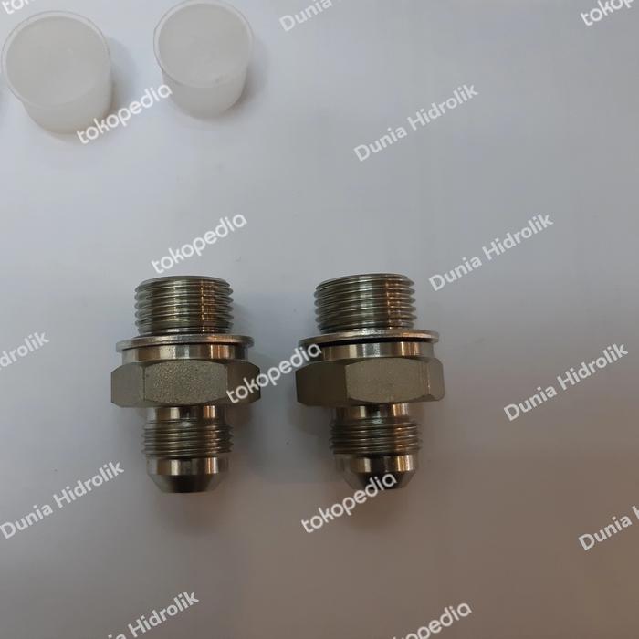 Jual DOUBLE NEPPLE 1/2" BSP ORING x JIC / DOBEL NEPEL JIC x BSP ORING ...