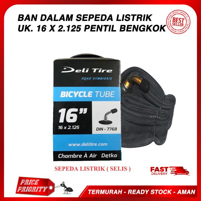 Jual Ban Dalam Sepeda Listrik SELIS Pentil Bengkok 16 2125 2.125 Deli Tire - Jakarta Barat ...