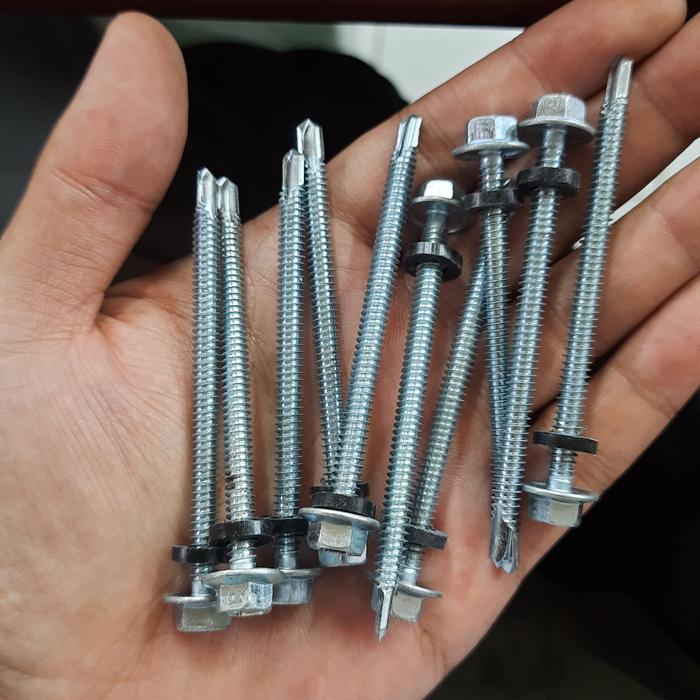 Jual roofing panjang galvanis ruping putih 12x70 kunci 8 m5 baut seng ...