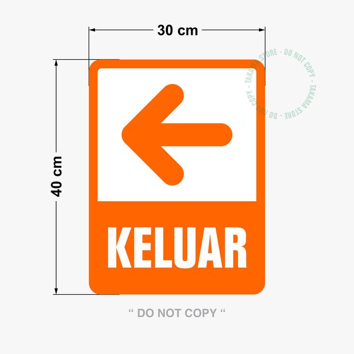 Jual RAMBU PETUNJUK ARAH KELUAR 30 x 40 cm PLAT ALUMUNIUM - Kota ...
