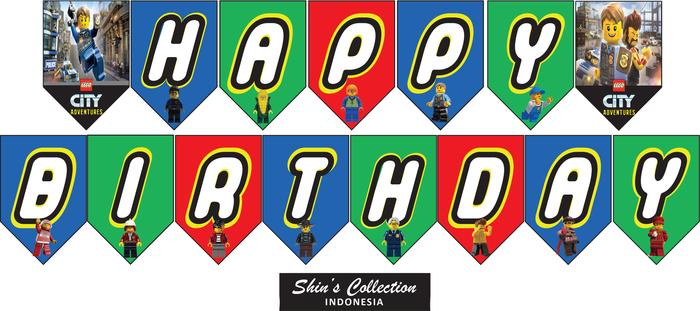 Jual Banner happy birthday ulangtahun Lego City Adventure set - Kab ...