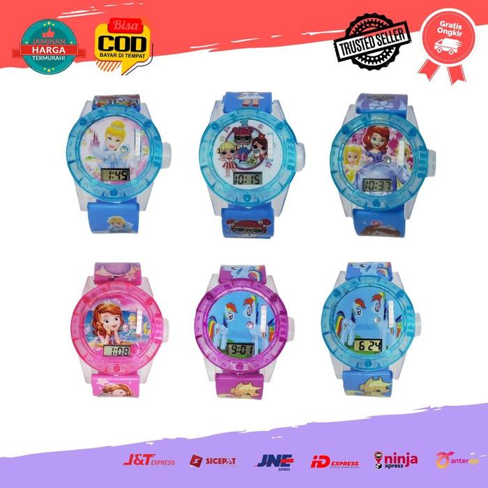 Jual [COD] Jam Tangan Anak Laser Karakter Kartun Princess Cinderella ...