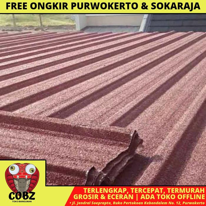 Jual 0.3MMx75CMx4M/NM Seng Spandek Galvalum Pasir Gelombang Besar Merah ...