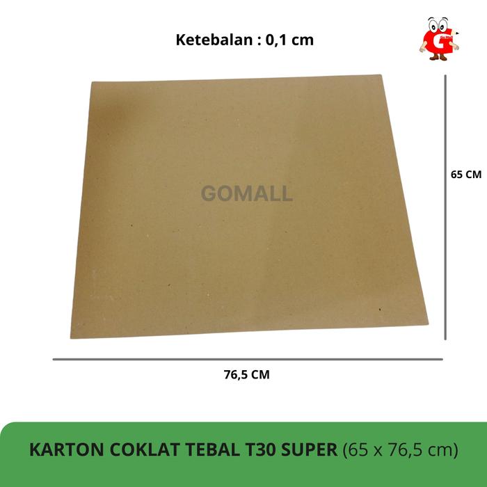 Jual Kertas Karton / Coklat Tebal / Hard Board / Ukuran (65 x 76,5 cm ...