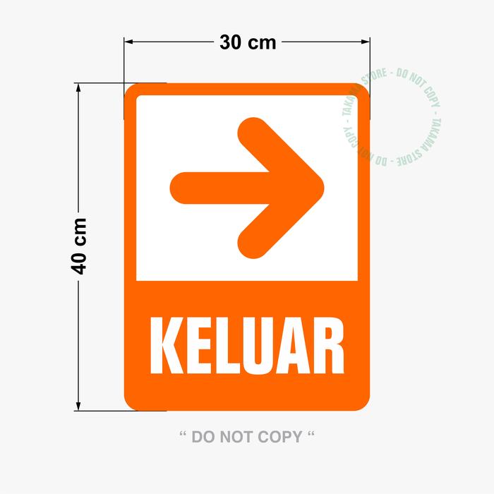 Jual RAMBU PETUNJUK ARAH KELUAR 30 x 40 cm PLAT ALUMUNIUM - Kota ...