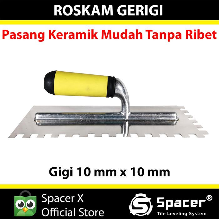 Jual Raskam Gerigi Stainless gagang Karet Roskam Bergerigi Profesional ...