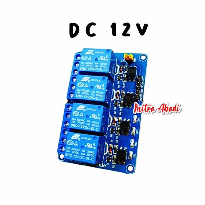 Jual Optocoupler 4 Channel Relay Module DC 5V / DC 12V - DC 12V ...