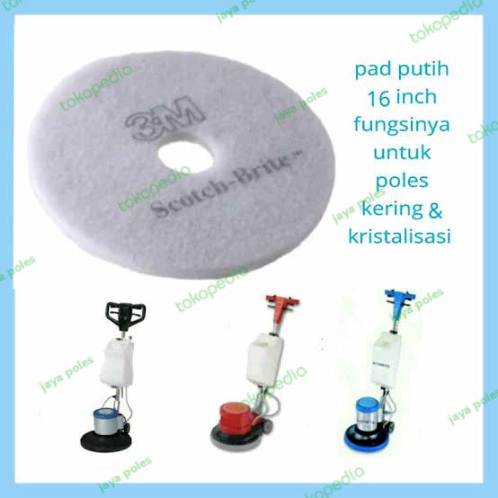 Jual spond pad putih 16inchi/busa poles lantai/3M white buffer pads ...