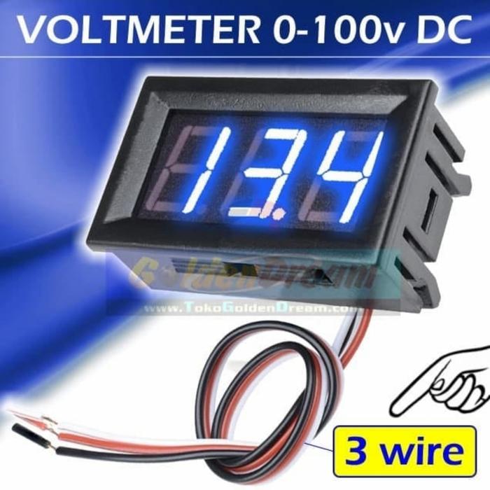 Jual Vol meter 3 kabel 0-100v 0.56 inch volt meter 100V - Kota Depok ...