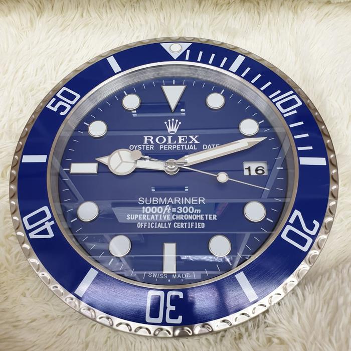Jual Jam Dinding Rolex Submariner Blue Dial Movement Swipe - Jakarta ...