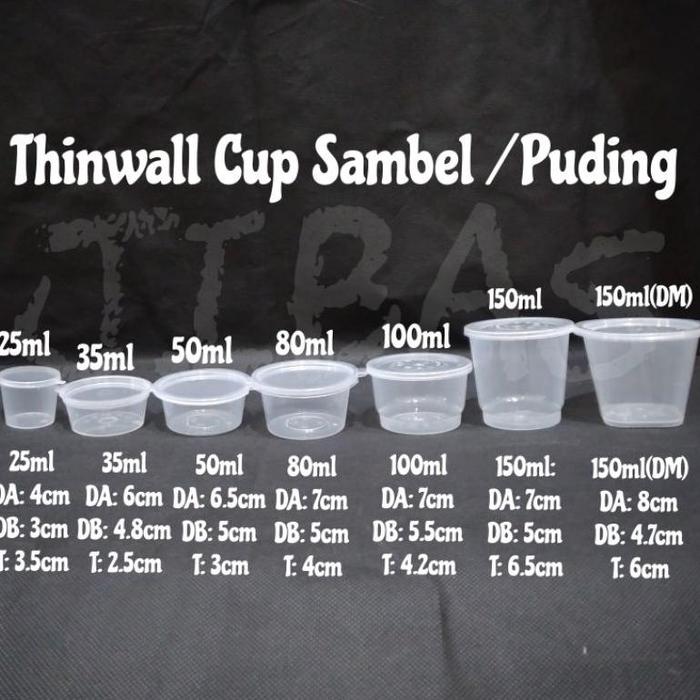 Jual [ECER 1pcs] Thinwall Cup Saus / Thinwall CUP SAOS Tempat Sambel ...