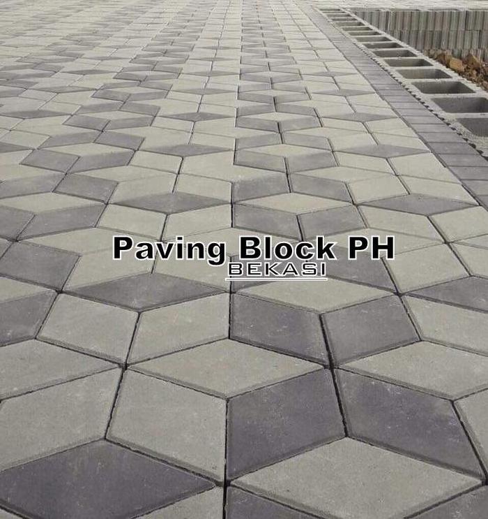 Jual Paving 3 Dimensi (3D) Tipe Bintang B (K 300) - Tebal 6 cm, Abu-Abu ...
