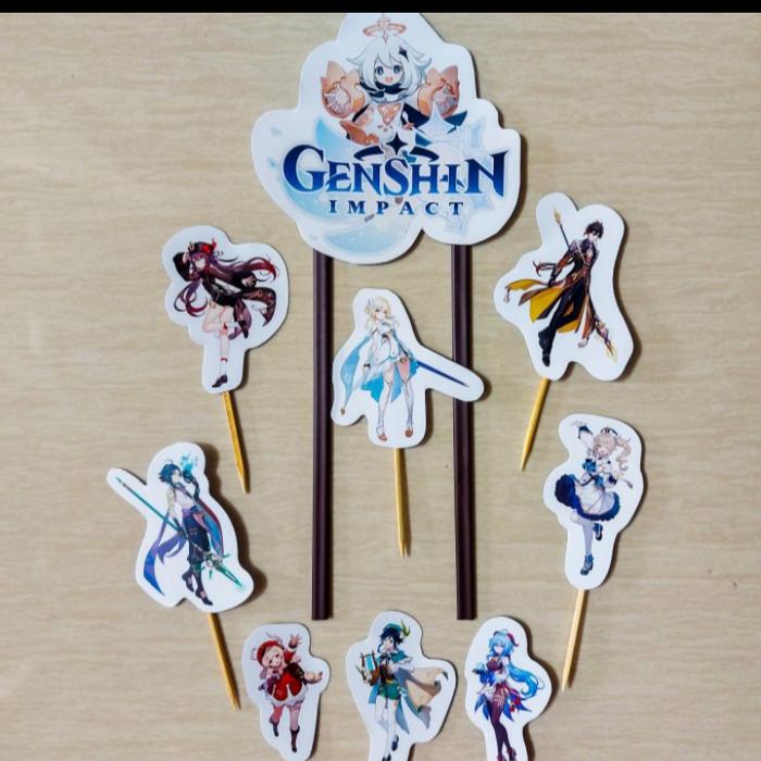 Jual topper cake hiasan kue tema genshin impact - Kota Bekasi ...