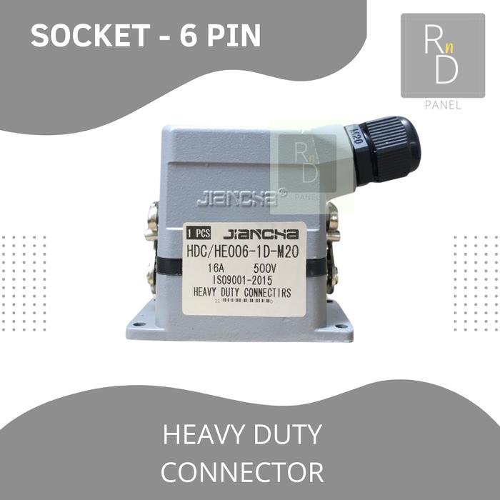 Jual HEAVY DUTY CONNECTOR 6 PIN HDC HE 006-1D-M20 JIANCHA - Jakarta ...