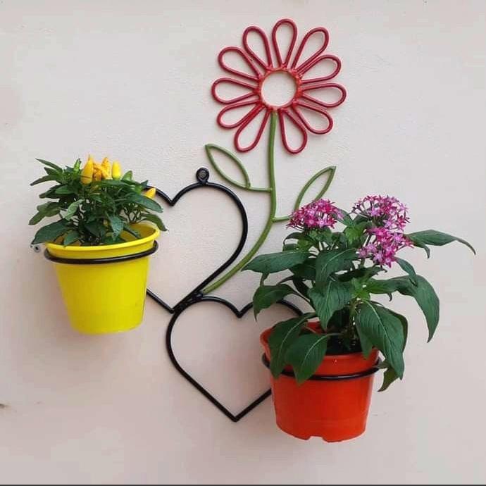 Jual Ram besi dinding tempel pot bunga tanaman cantik putih - Jakarta ...